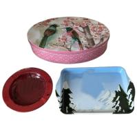 China Round Candy Tin Cans Plate Small Dish Diameter 135mm for Food Biscuit Cookie Cake Gift Snack for sale