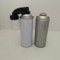 China 450ml Diameter65mm Aerosol Spray Metal Tin Cans with Small Plastic Bottle for Chemical Paint Coating Hair Spray Air Fresh for sale