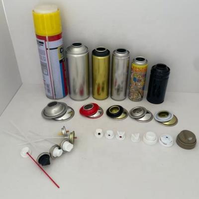 China Aerosol Spray Metal Tin Cans Metal Tin Top Lid Bottom Plastic Cap Accessories Spray Nozzle Flute Extend Tube Aerosol Actuator for sale