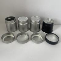 China 20g 30g Food Matcha Tea Powder Tin Cans Silver Black Tinplate Cans D60*H 60/68mm for sale
