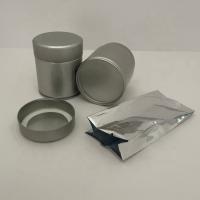China 20g 30g Food Matcha Tea Powder Tin Cans Silver Black Tinplate Cans D60*H 60/68mm for sale