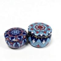 China Round Flower Tin Jar Tinplate Metal Tin Cans Tin Box Container Diameter 61 * Height 40mm for Food Candy Craft Candle for sale