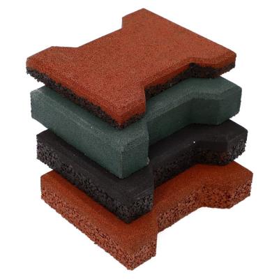 China 20mm Thick Dog Bone Rubber Pavers 200x160mm - Anti-Slip EPDM/SBR Flooring for Stables & Gyms for sale