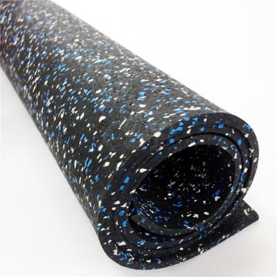 China Black Rubber Gym Floor Rolls 1.25m 1.22m 1m Width, 3-12mm Thickness, EPDM SBR Material for Exercise Flooring for sale