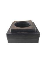 China LKT Black Traffic Cone Rubber Base Weight 370×370×18mm 1.5g/cm³ Density for Event & Construction Stability for sale