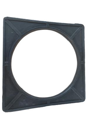 China 1.5 Kg Black Rubber Traffic Cone Base 280×280mm with 27mm Thickness for Enhanced Stability for sale