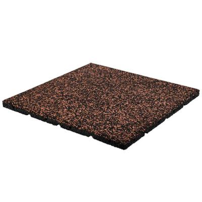 China 500x500x20mm Rubber Gym Floor Tiles - Anti-Slip Interlocking Sports Flooring with SGS/CE Certification for sale