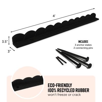 China 1000x120mm Recycled Rubber Landscape Edging - 100mm Thick Black Border with Anti-Slip Design for sale