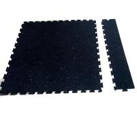 China Interlocking Rubber Floor Tiles 1000x1000x15mm Gym Flooring with Shock Absorption & Anti-Slip Properties for sale