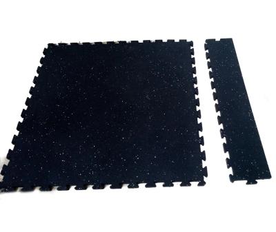 China Interlocking Rubber Floor Tiles 1000x1000x15mm Gym Flooring with Shock Absorption & Anti-Slip Properties for sale
