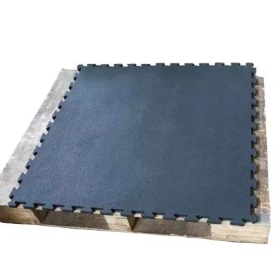 China 15mm 20mm Interlocking Rubber Gym Floor Mat EPDM SBR Protective Flooring Shock Absorption 500x500mm 1000x1000mm for sale