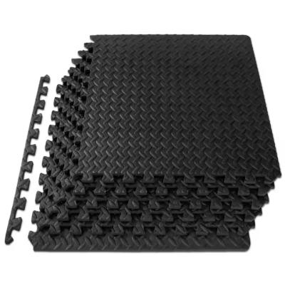 China EPDM SBR Interlocking Rubber Flooring Tiles 50mm Thick for Gym Weight Room Shock Absorbing Noise Reducing for sale