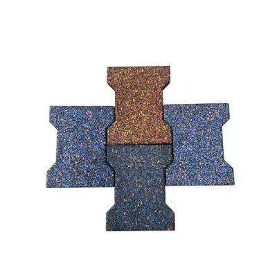China LKT 35mm Dog Bone Rubber Tiles - Interlocking Horse Stall Mats & Gym Flooring with SGS/CE Certification for sale