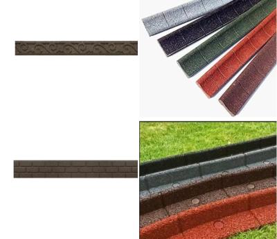 China Recycled Rubber Landscape Edging 1200x100mm Black | 60-70 ShoreA Hardness | REACH & SGS Certified for sale