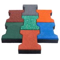 China Interlocking Rubber Mat Safety Walkway Horse Barn Floor Dog Bone Rubber Flooring Tiles 200x160mm for sale