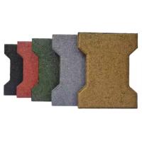 China Interlocking Rubber Pavers 200x160mm Dog Bone Shape Horse Stall Mats 35mm Thick Anti Slip for sale