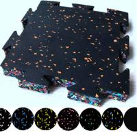 China Interlocking Rubber Gym Floor Tiles 1000x1000mm 15-50mm Thick Shock Absorbent SBR EPDM for sale