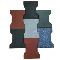 China Recycled Rubber H-shaped Floor Tile 200x160mm EPDM Granule Outdoor Anti Slip Mat for sale