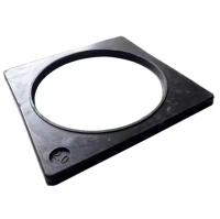 China Black Recycled Rubber Traffic Cone Weight 370x370mm 60-70 ShoreA Hardness Anti-Slip Eco-Friendly Base for sale