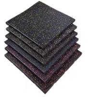 China High-Density EPDM Rubber Gym Flooring 500x500mm 60-70 ShoreA Hardness Sports Tiles for sale