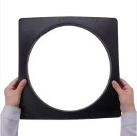 China Recycled Rubber Traffic Cone Base Weight 370x370mm 45mm Thick Black Safety Warning Cone Base for sale