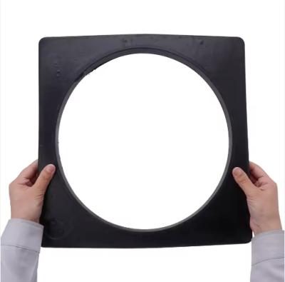 China Recycled Rubber Traffic Cone Base Weight 370x370mm 45mm Thick Black Safety Warning Cone Base for sale