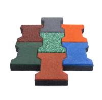 China H-Shaped Rubber Floor Tile 35mm Thickness 60-70 ShoreA Hardness for Horse Stalls Outdoor for sale