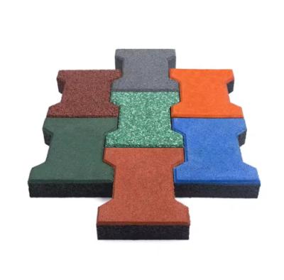 China H-Shaped Rubber Floor Tile 35mm Thickness 60-70 ShoreA Hardness for Horse Stalls Outdoor for sale
