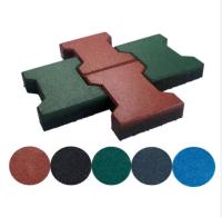 China Outdoor Horse Stall H-Shaped Rubber Floor Tile 35mm Thickness 60-70 Shore A Hardness for sale