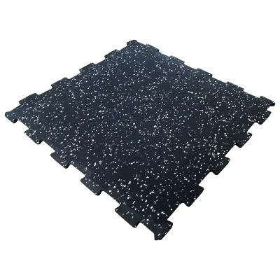 China Interlocking SBR Rubber Mat 1000x1000mm for Gym Flooring 15-50mm Thickness for sale