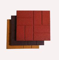 China Non-Slip Permeable Rubber Floor Tiles 200x160mm 35mm Thick High Density Recycled Rubber Bricks Outdoor Pavers for sale