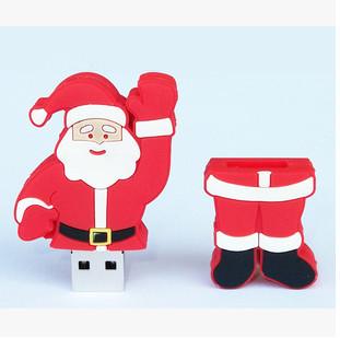 China Custom Soft PVC Santa Claus Christmas USB Flash Drive 16GB 32GB 64GB 128GB Promotional Gift for sale
