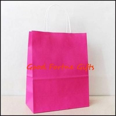 China Eco Friendly Recycled Kraft Paper Tote Bag with Handles for Food Take Out Medium Size for sale