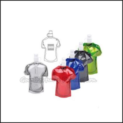 China Eco-Friendly Foldable T-Shirt Shape Water Bottle 12 oz Portable Reusable Drinkware for sale
