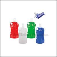 China Eco-Friendly Foldable Water Bottle 500ml with Carabiner BPA-Free Portable Travel Cup for sale