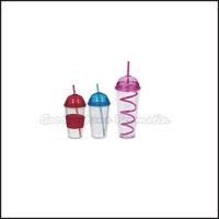 China Custom Logo Double Layer Plastic Tumbler 16oz 24oz Reusable Drinking Cup with Straw for sale