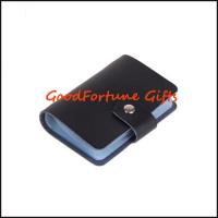 China Custom Logo Foldable PU Multi Layer Name Card Box 10.5x7.5cm 26 Card Capacity for Trade Fairs for sale