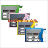 China Promotional Business Card Holder with Calculator and Pen 10x7x1.5cm ABS Plastic Trade Show Giveaway for sale