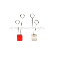 China Custom Eco Resin Business Card Holder Stand Clip 20cm Height Logo Printing for sale