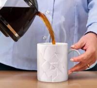 China Cracked Ceramic Coffee Mug 11 oz Promotional Gift Custom Logo Modern Design White for sale