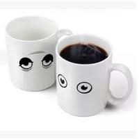 China Heat Sensitive Color Changing Ceramic Coffee Mug 350ml Stain Resistant Easy Clean Custom Logo for sale