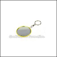 China Custom Logo Tin Portable Makeup Pocket Mirror Keychain 5cm Diameter 2x Magnification for sale