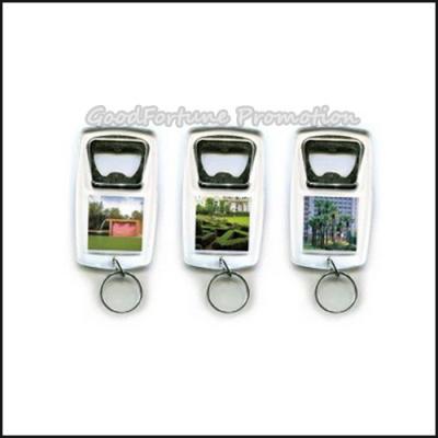 China Custom Logo Acrylic Bottle Opener Keychain 3.5 inch Promotional Gift for sale