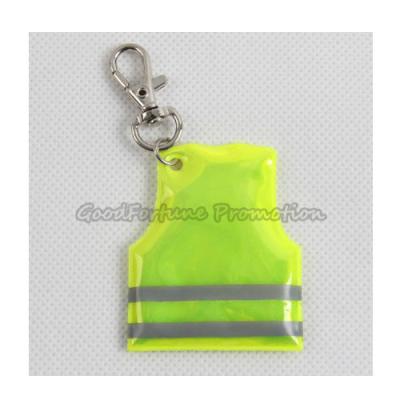China Eco PVC Reflective Vest Keychain 4.5x5cm Custom Logo Safety Promotional Gift for sale