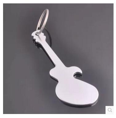 China Metal Guitar Bottle Opener Keychain Customizable Zinc Alloy Keyring 500pcs MOQ for sale