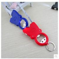 China Metal LED Light Tape Bottle Opener Keychain Keyring 1 Size Black Durable for sale