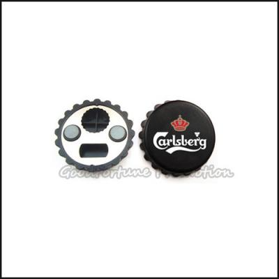 China Custom Printed Metal Magnetic Bottle Opener 4cm for Beer Bar Promotional Gift for sale