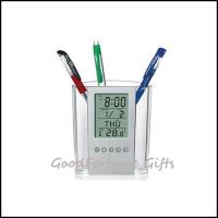 China Customizable LED Display Calendar Pen Holder ABS 11x13x6 cm Corporate Gift for sale