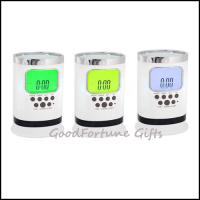 China Personalized ABS Pen Holder with Alarm Clock and Paper Clip Organizer 14.5cm Business Gift for sale
