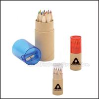 China 12pcs Set Printed Logo Eco Wooden Coloured Pencil With Sharpener for sale